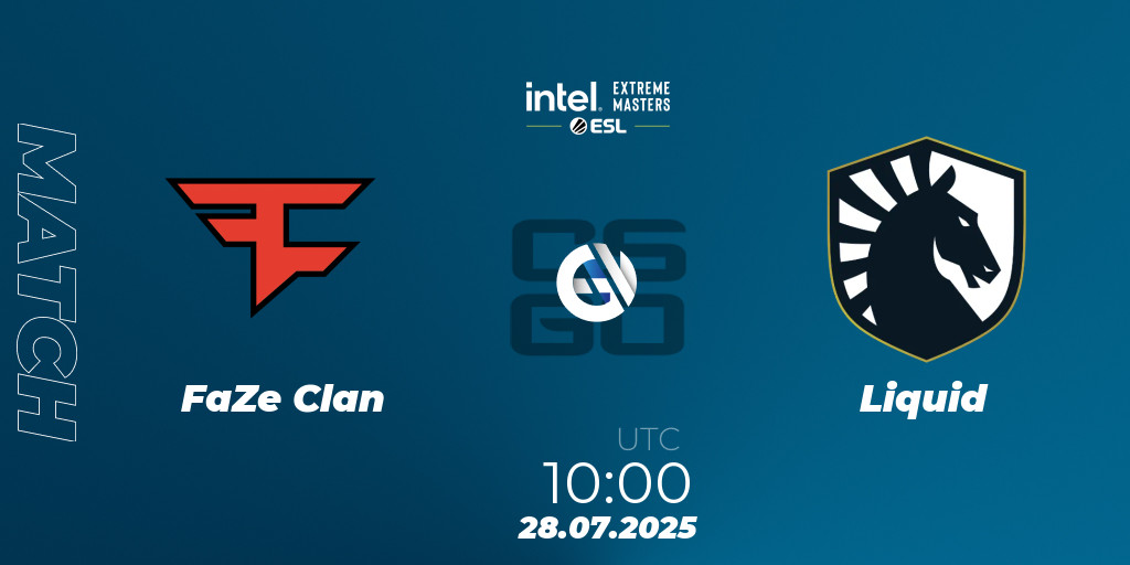 Prognose für das Spiel FaZe Clan VS Liquid. 28.07.2025 at 14:00. Counter-Strike (CS2) - IEM ...